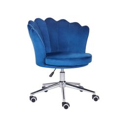 Beliani B&uuml;rostuhl MONTICELLO in Blau/Schwarz/Silber - (W) 60 x (H) 79 x (L) 60 cm | Gr.: onesize