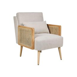 Beliani Sessel ORUM in Beige/Braun - (W) 60 x (H) 80 x (L) 78 cm | Gr.: onesize