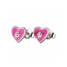 schmuck23 Ohrringe 925 Silber Herz in Pink | Gr.: onesize