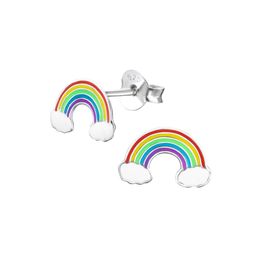 schmuck23 Ohrringe 925 Silber Regenbogen in Bunt | Gr.: onesize