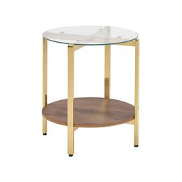 Beliani Beistelltisch LOVELL in Gold/Braun - (W) 50 x (H) 55 x (L) 50 cm | Gr.: onesize