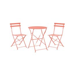 Beliani 3-tlg Bistro Set FIORI in Rot | Gr.: onesize