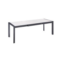 Beliani Ausziehbarer Tisch BINASCO in Beige/Schwarz - (W) 90 x (H) 75 x (L) 160 cm | Gr.: onesize