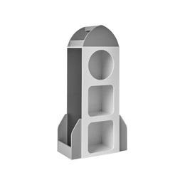 Beliani B&uuml;cherregal COSMOS in Wei&szlig;/Grau/Schwarz - (W) 60 x (H) 120 x (L) 31 cm | Gr.: onesize