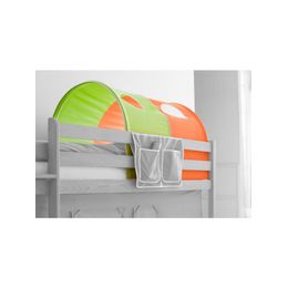 Ticaa Tunnel f&uuml;r Hoch- und Etagenbetten in Gr&uuml;n-Orange | Gr.: onesize