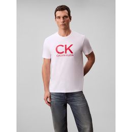 Calvin Klein Jeans Herren T-Shirt &raquo;SS 30S EU CK CALVIN GRAPHIC TEE&laquo; Mit Rundhalsausschnitt, regular fit wei&szlig; S