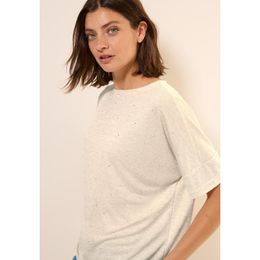 Cecil Damen T-Shirt mit Dekosteinen lila L (42)