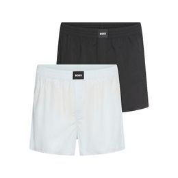 BOSS Herren BOSS &raquo;2P Boxer S. CW Peach&laquo; Packung, 2er, 2 Stk. mit BOSS Logopatch auf dem Bund blau M, 2 Stk.
