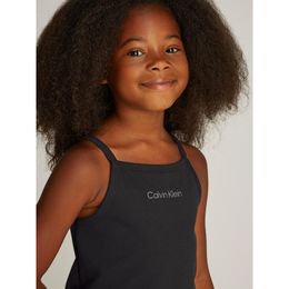 Calvin Klein Jeans M&auml;dchen T-Shirt &raquo;PUNTO STRAP TOP&laquo; mit Logoschriftzug schwarz 4 (104)