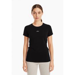 BOSS Orange Damen BOSS Orange T-Shirt &raquo;Elogo Premium Damenmode&laquo; mit Label-Stitching schwarz L (40)