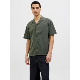 Jack & Jones Jack & Jones Herren Kurzarmhemd &raquo;JJESUMMER RESORT SHIRT SS SN&laquo; mit Resort Kragen gr&uuml;n XS, N-Gr