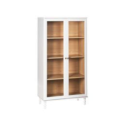 Beliani Vitrine TINGLEDALE in Wei&szlig;/Braun - (W) 80 x (H) 151 x (L) 40 cm | Gr.: onesize