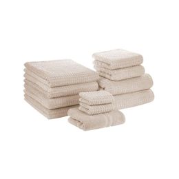 Beliani 11er-Set Handtuch ATAI in Beige | Gr.: onesize