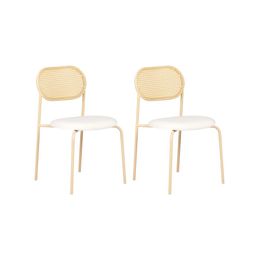 Beliani 2er-Set Esszimmerstuhl ADAVER in Braun/Beige | Gr.: onesize