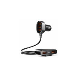 Wisam Auto-Schnellladeger&auml;t 5x USB 6.2A mit Verl&auml;ngerungskabel schwarz | Gr.: onesize