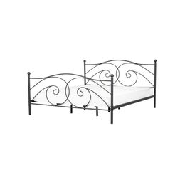 Beliani Doppelbett DINARD in Schwarz - (W) 147 x (H) 118 x (L) 208 cm | Gr.: onesize