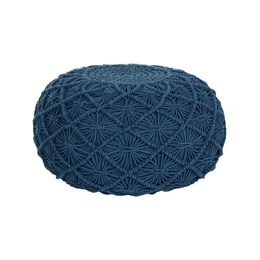 Beliani Pouf BERKANE in Blau - (W) 50 x (H) 30 x (L) 50 cm | Gr.: onesize
