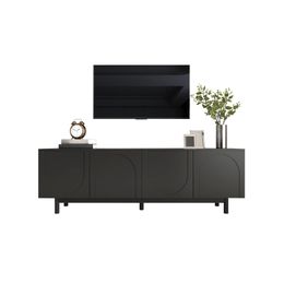 ABRIHOME TV Schrank in Schwarz mit verstellbaren Einlegeplatten 175x38x56 cm | Gr.: onesize