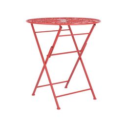 Beliani Gartentisch SCARIO in Rot - (W) 70 x (H) 75 x (L) 70 cm | Gr.: onesize