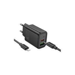 Hoco Ladeger&auml;t N61 20W USB-C/A + Kabel Typ C auf C Schwarz | Gr.: onesize