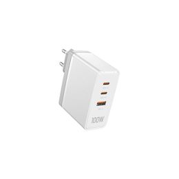 Wisam Schnell-Ladeger&auml;t 2xUSB-C, USB-A, 100W/100W/30W, GaN (wei&szlig;) | Gr.: onesize