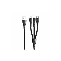 Wisam 3in1 USB auf USB-C/Lightning/Micro USB Kabel, 1,2m (Schwarz) | Gr.: onesize