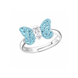 schmuck23 Ring 925 Silber Schmetterling in Hellblau | Gr.: onesize