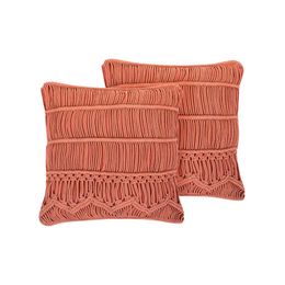 Beliani 2er-Set Dekokissen AKKOY in Orange | Gr.: onesize