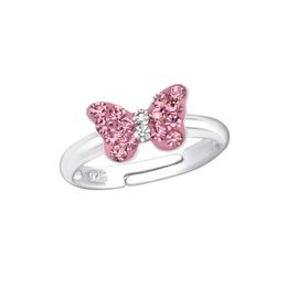 schmuck23 Ring 925 Silber Schmetterling in Pink | Gr.: onesize