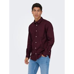 Only & Sons Only & Sons Herren ONLY & SONS Langarmhemd &raquo;ONSFLORIAN LIFE LS POPLIN SHIRT OTL&laquo; rot L, N-Gr