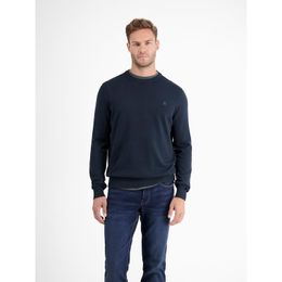 Lerros Herren Lerros Strickpullover &raquo;Lerros Crewneck Strickpullover&laquo; Weicher Strick-Pullover, Rundhalsausschnitt, lange &Auml;rmel, pflegeleicht blau 3XL