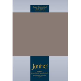 Janine Topper Spannbetttuch Elastic Jersey 5001 in taupe | Gr.: 140 x 200