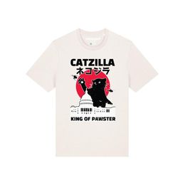 wat? Apparel T-Shirt Catzilla in Off White | Gr.: 46