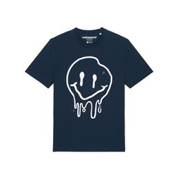 wat? Apparel T-Shirt Smiley in Dunkelblau | Gr.: 48