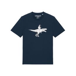 wat? Apparel T-Shirt Astronaut on T-Rex in Dunkelblau | Gr.: 48
