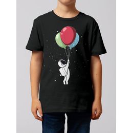 wat? Apparel T-Shirt Little Balloon Astronaut in Schwarz | Gr.: 122/128