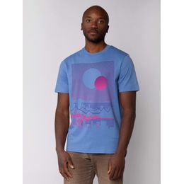 wat? Apparel T-Shirt Sun and Moon Skyline in Bright Blue | Gr.: 48