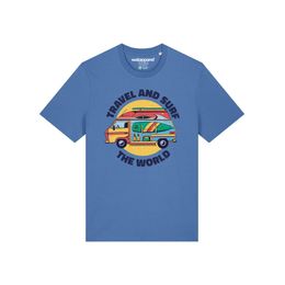 wat? Apparel T-Shirt Travel and surf in Bright Blue | Gr.: 46