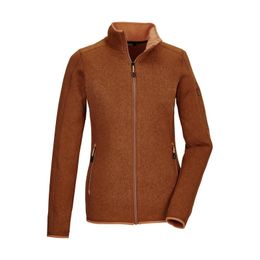 Killtec Damen Fleecejacke &raquo;KOW 111 WMN KNT FLC JCKT&laquo; Strickfleecejacke, Melange-Optik, Stretch, verschlie&szlig;bare Taschen gelb 46