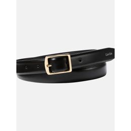 Calvin Klein Jeans Damen Lederg&uuml;rtel &raquo;CLASSIC SQUARE BUCKLE BELT 20MM&laquo; Gr&ouml;&szlig;enverstellbar schwarz
