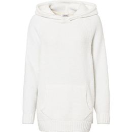 bonprix Damen bonprix Strickpullover aus Polyester, mit Kapuze, mit Teddy-Fleece, Oversize Passform wei&szlig; 36/38 (S)
