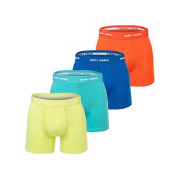 Happy Shorts Boxershort 4er Pack in Blau/Orange/Gr&uuml;n | Gr.: XL