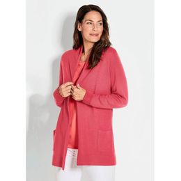 GOLDNER Kurzgr&ouml;&szlig;e: Langarm Cardigan aus Merino in koralle | Gr.: 19
