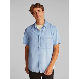 Calvin Klein Jeans Herren Kurzarmhemd &raquo;REGULAR SS DENIM SHIRT&laquo; in hellblauer Waschung blau L, N-Gr