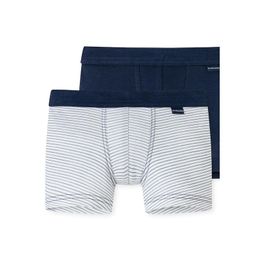Schiesser Herren Boxershorts &raquo;Original Classics&laquo; 2er-Pack, mit Bagger-Motiv am Bein und maritim geringelt blau 98