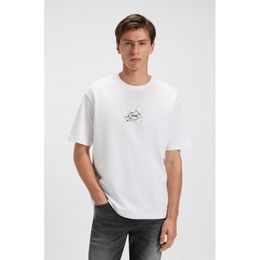 BOSS Orange Herren BOSS Orange T-Shirt &raquo;Te voyage&laquo; mit coolem Logo-Druck wei&szlig; S