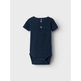 name it Jungen &raquo;NBMKAB SS BODY NOOS&laquo; Baumwollmischung, Kurzarm, Knopf-Details blau 74, N-Gr