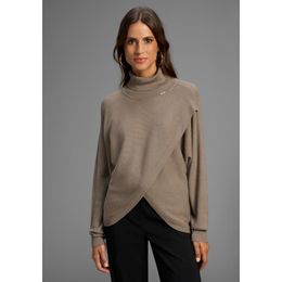 Bruno Banani Damen Rollkragenpullover mit Wickel-Optik 44/46