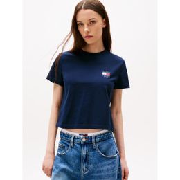 Tommy Jeans Damen Kurzarmshirt &raquo;TJW REG SH TOMMY US FLAG SS TEE&laquo; blau L (40)
