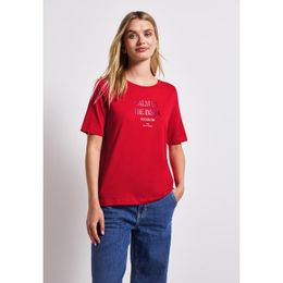 Street One Damen Street One T-Shirt mit Schriftzug rot 34